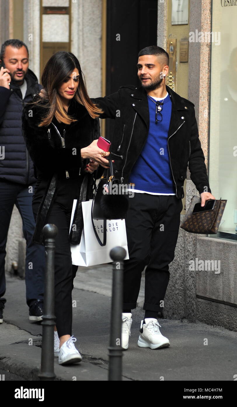 Lorenzo Insigne shopping in Milan with his wife Genoveffa Featuring ...