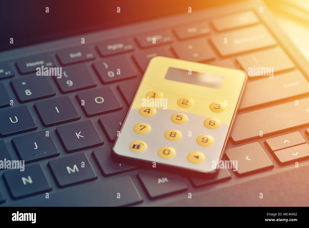 One-time safe password, internet banking token. Close up of digipass on ...