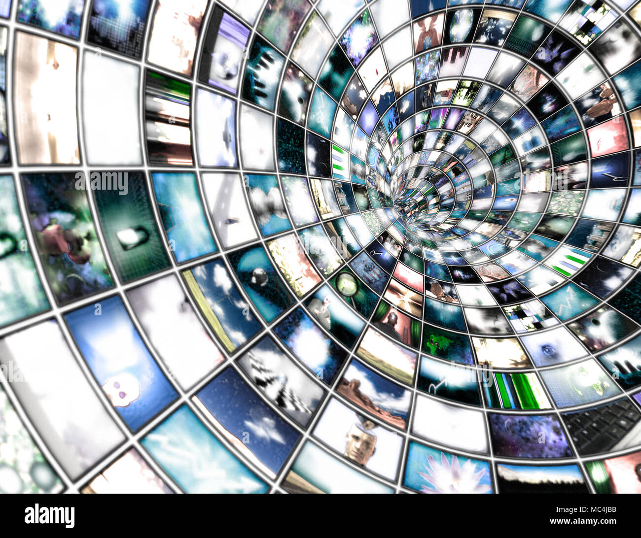 Tunnel of multimedia screens Stock Photo - Alamy