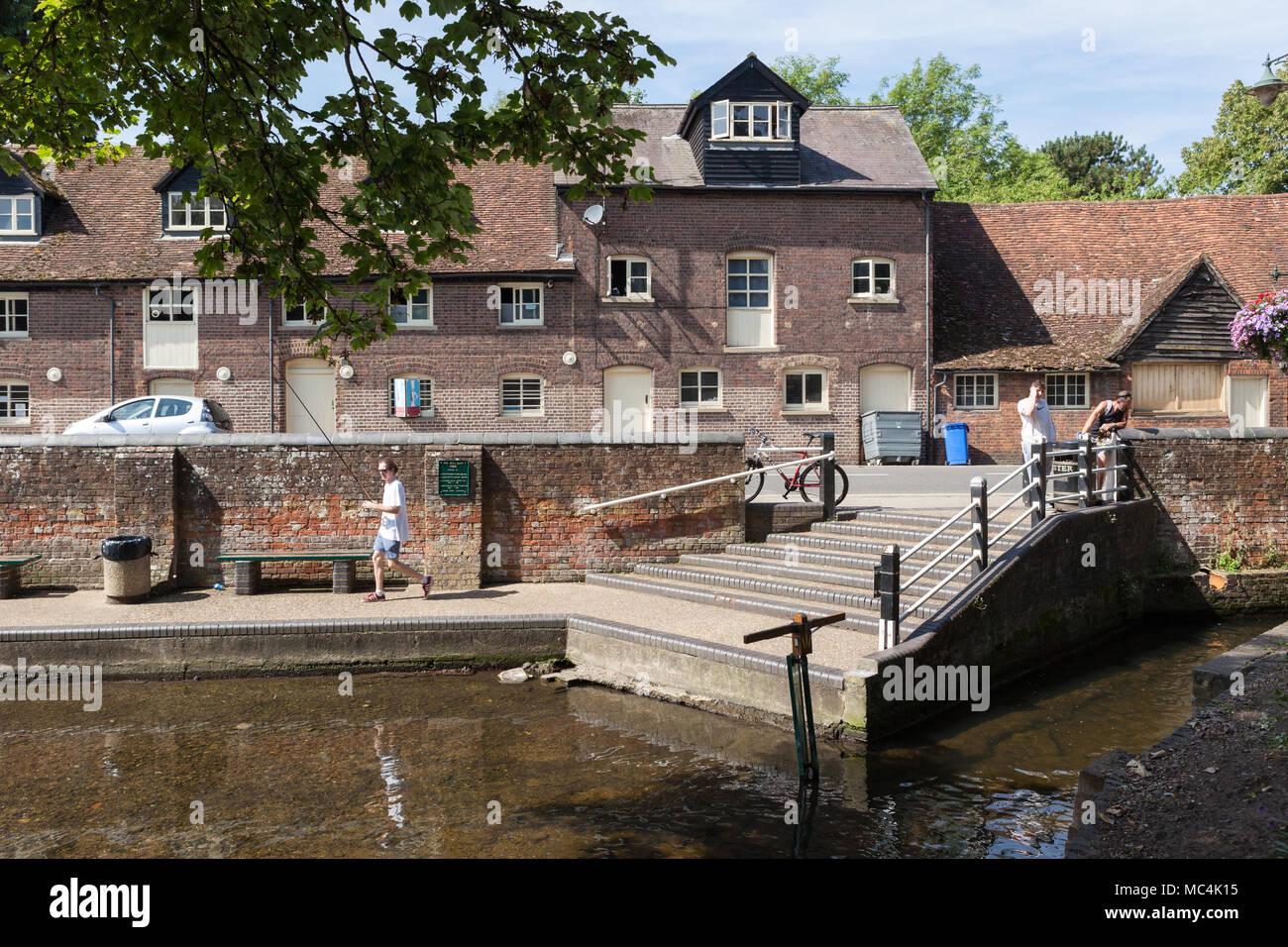 The old mill and River Lea in the centre of Wheathampstead village ...
