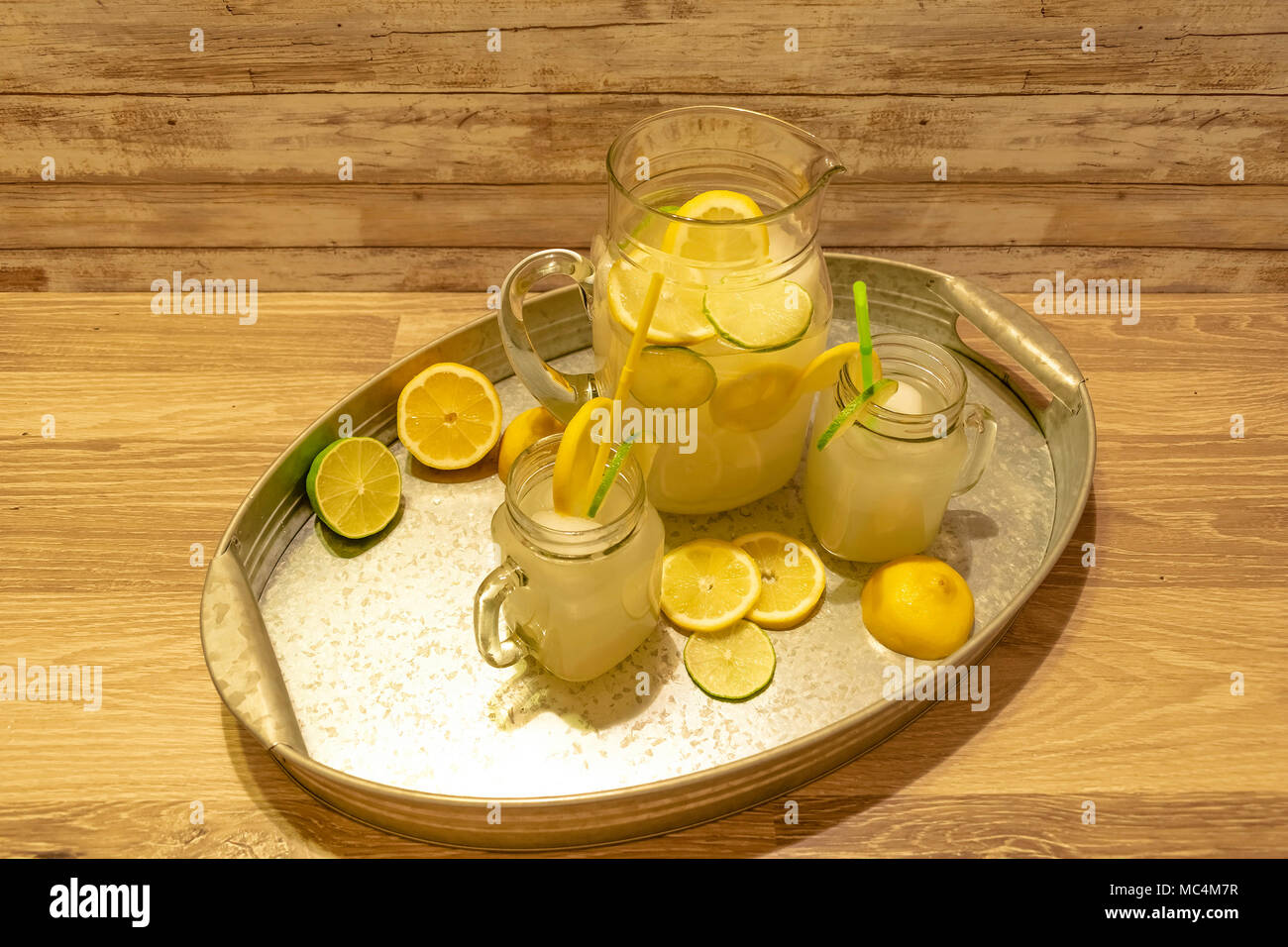 sweat and icy cold lemonade ready to be served Stock Photo - Alamy
