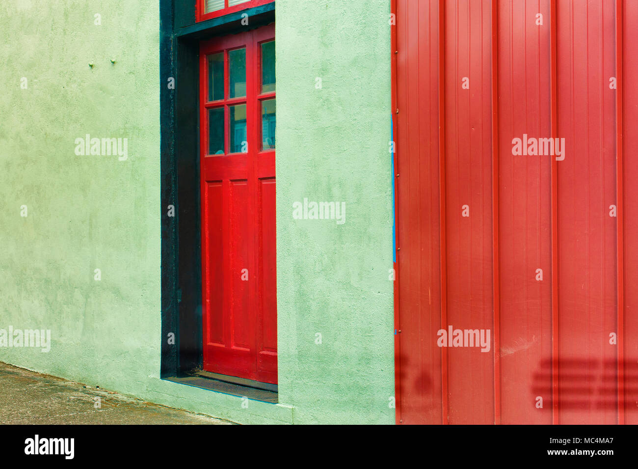 Eye catching colors and shapes of a side entrance of a old building ...