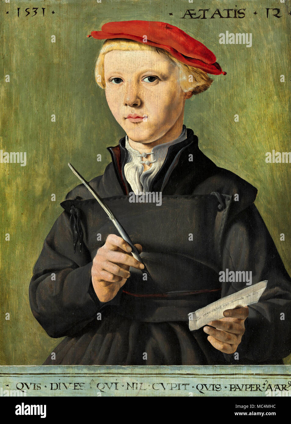Jan van Scorel, Portrait of a Young Scholar. 1531 Oil on panel. Museum ...