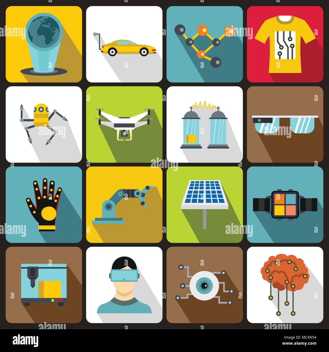 New technologies icons set, flat style Stock Vector Image & Art - Alamy