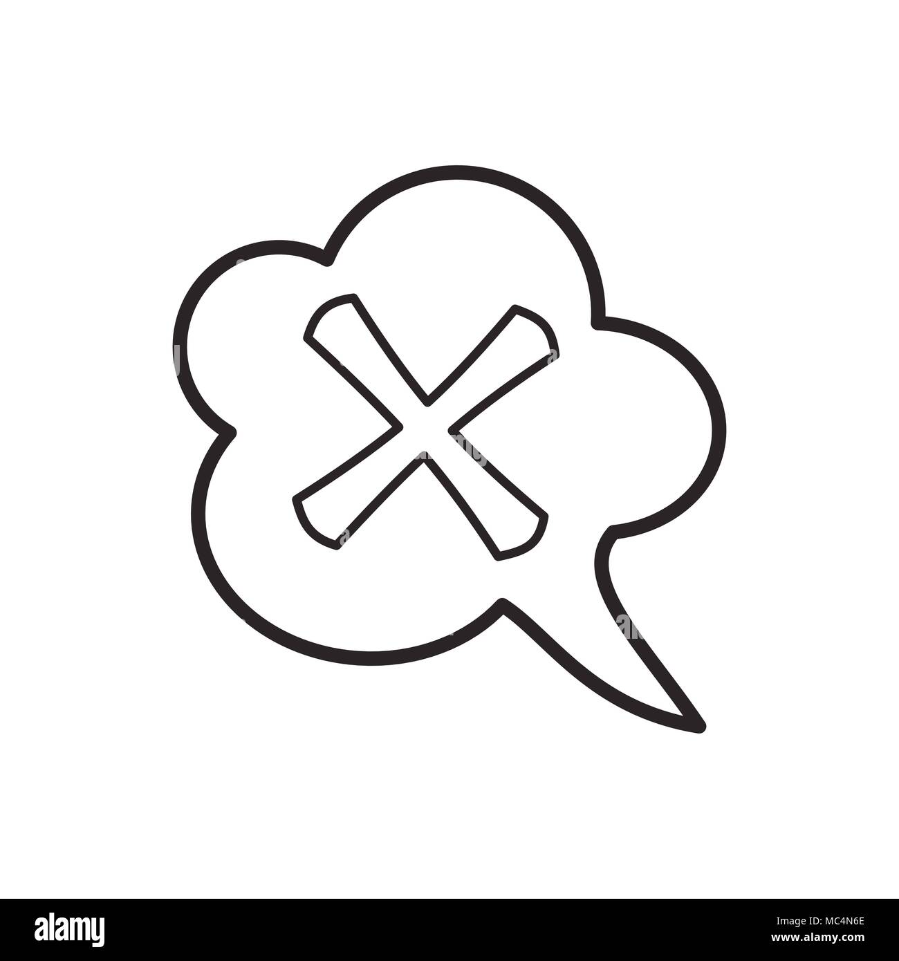 Cross in cloud icon, outline style Stock Vector Image & Art - Alamy