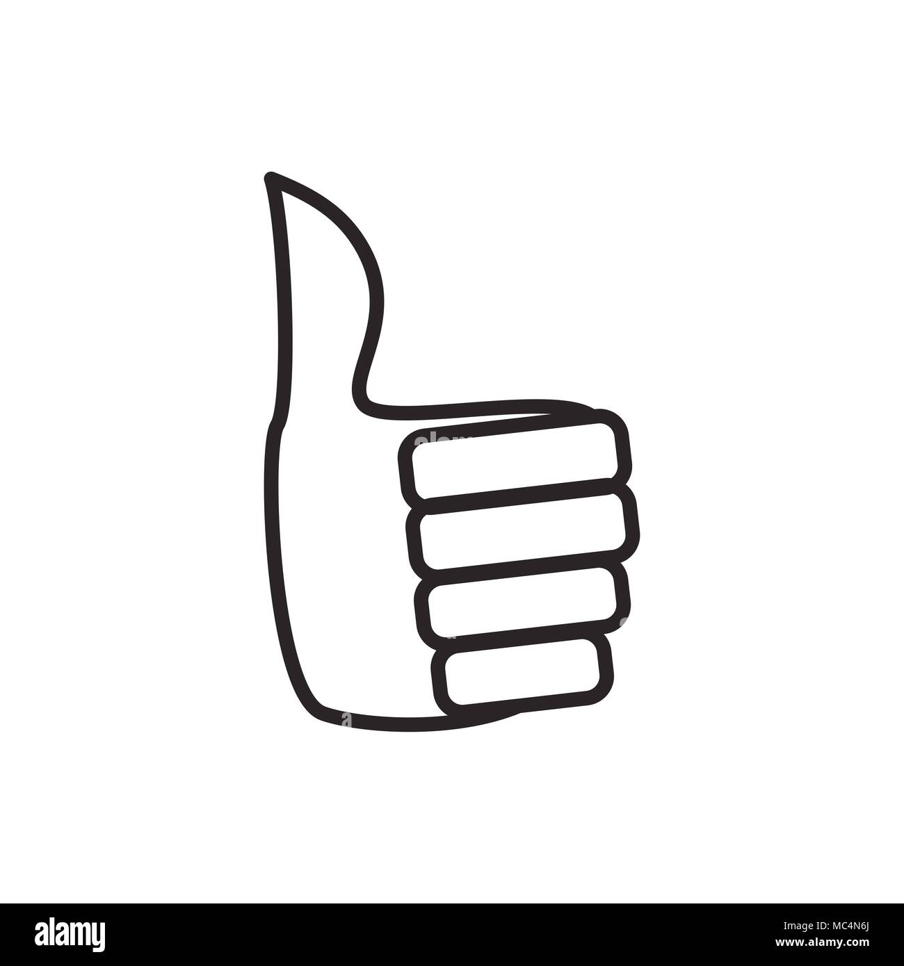 Hand with thumb up icon, outline style Stock Vector Image & Art - Alamy