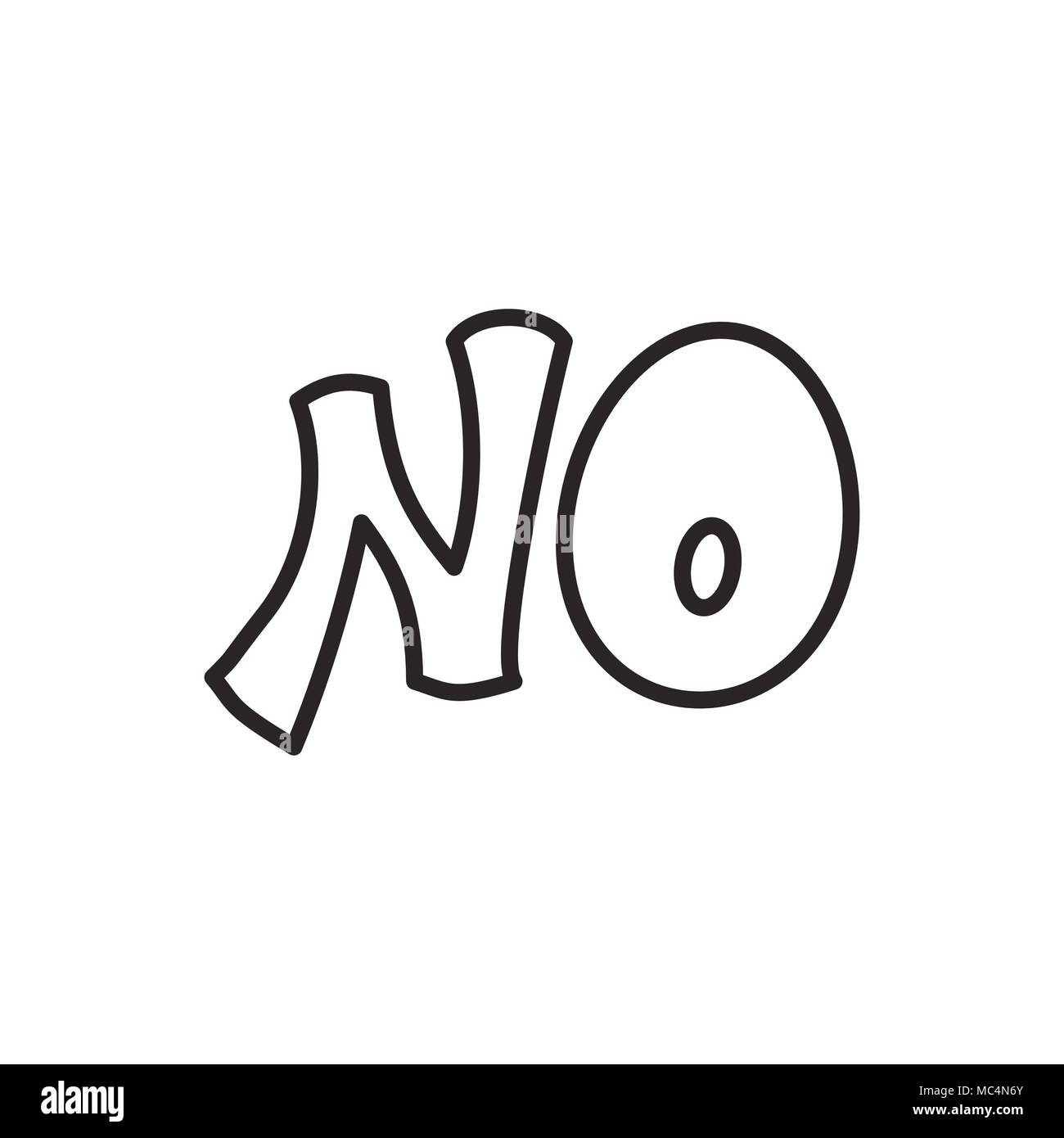 Word no icon, outline style Stock Vector Image & Art - Alamy