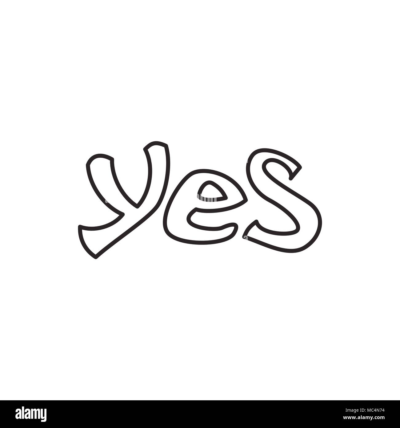 Word yes icon, outline style Stock Vector Image & Art - Alamy