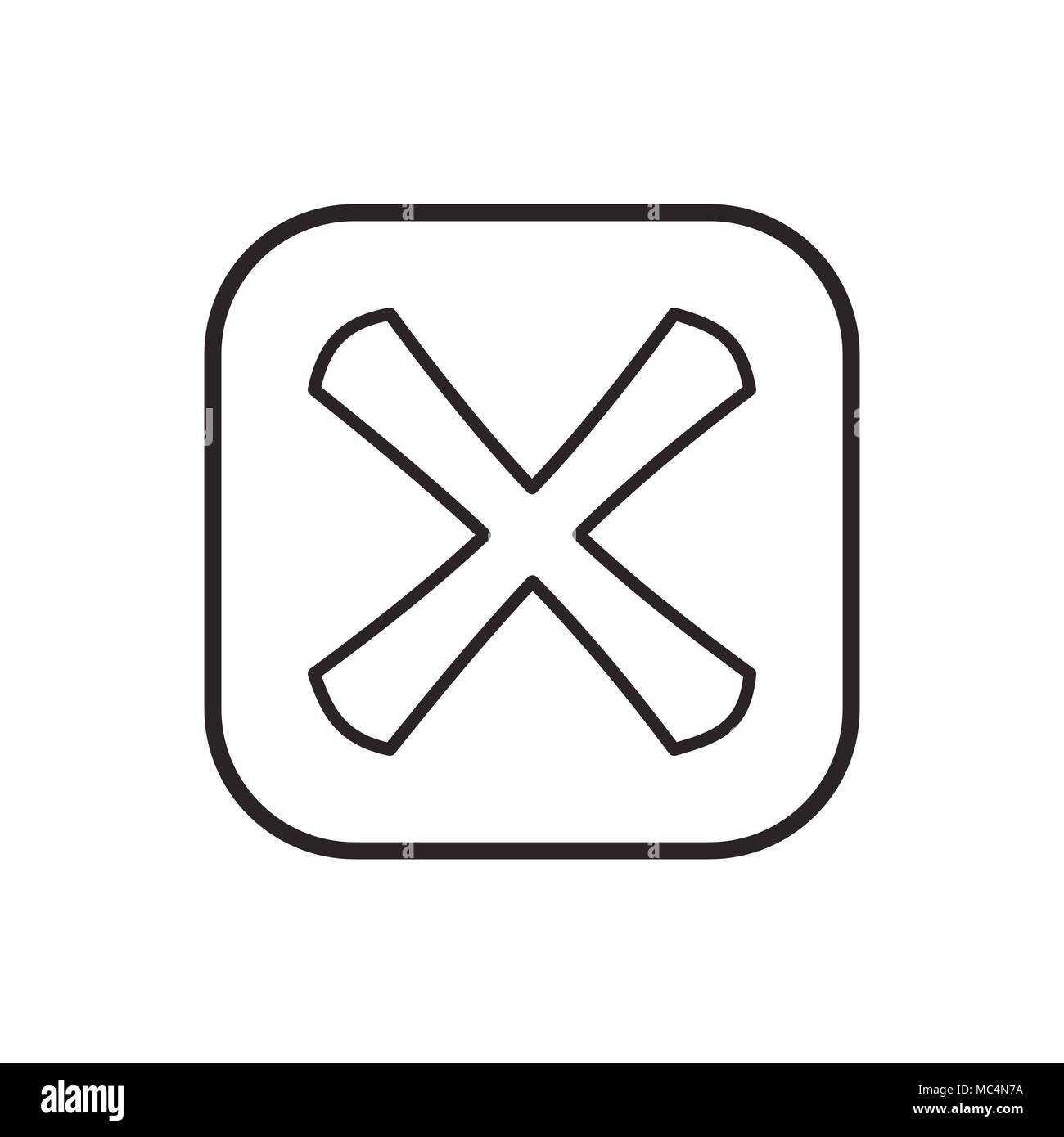 Cross in square icon, outline style Stock Vector Image & Art - Alamy