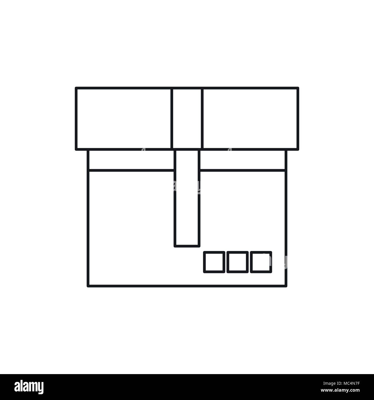 Box icon, outline style Stock Vector Image & Art - Alamy