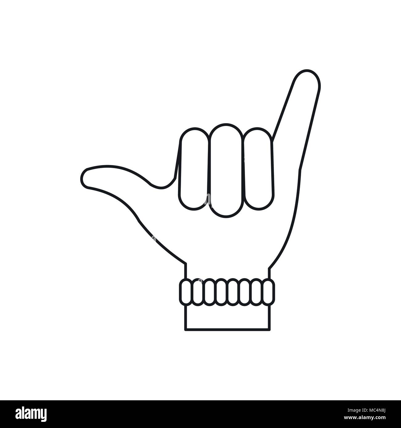 Gesture surfer icon, outline style Stock Vector Image & Art - Alamy