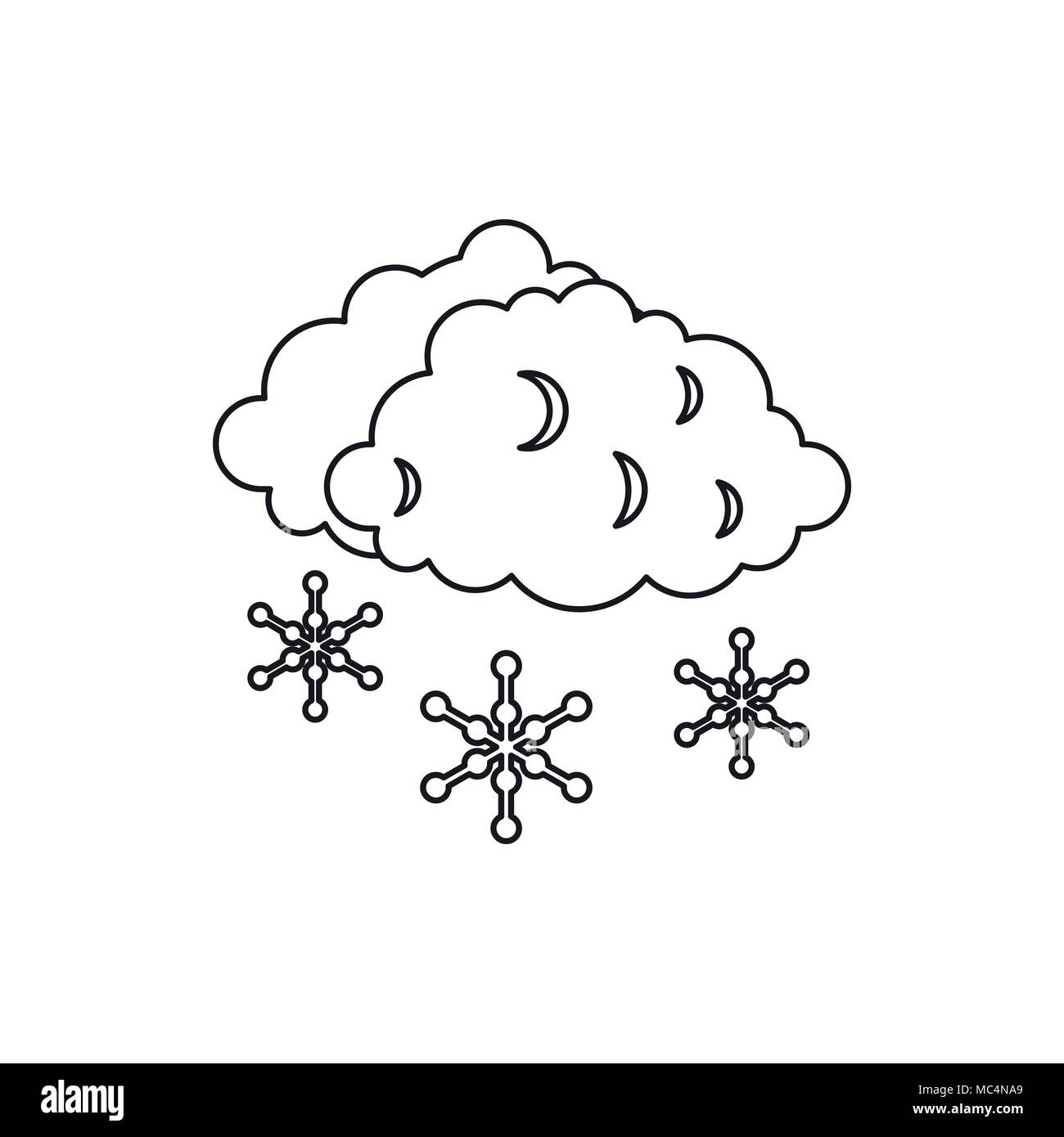 Clouds and snow icon, outline style Stock Vector Image & Art - Alamy