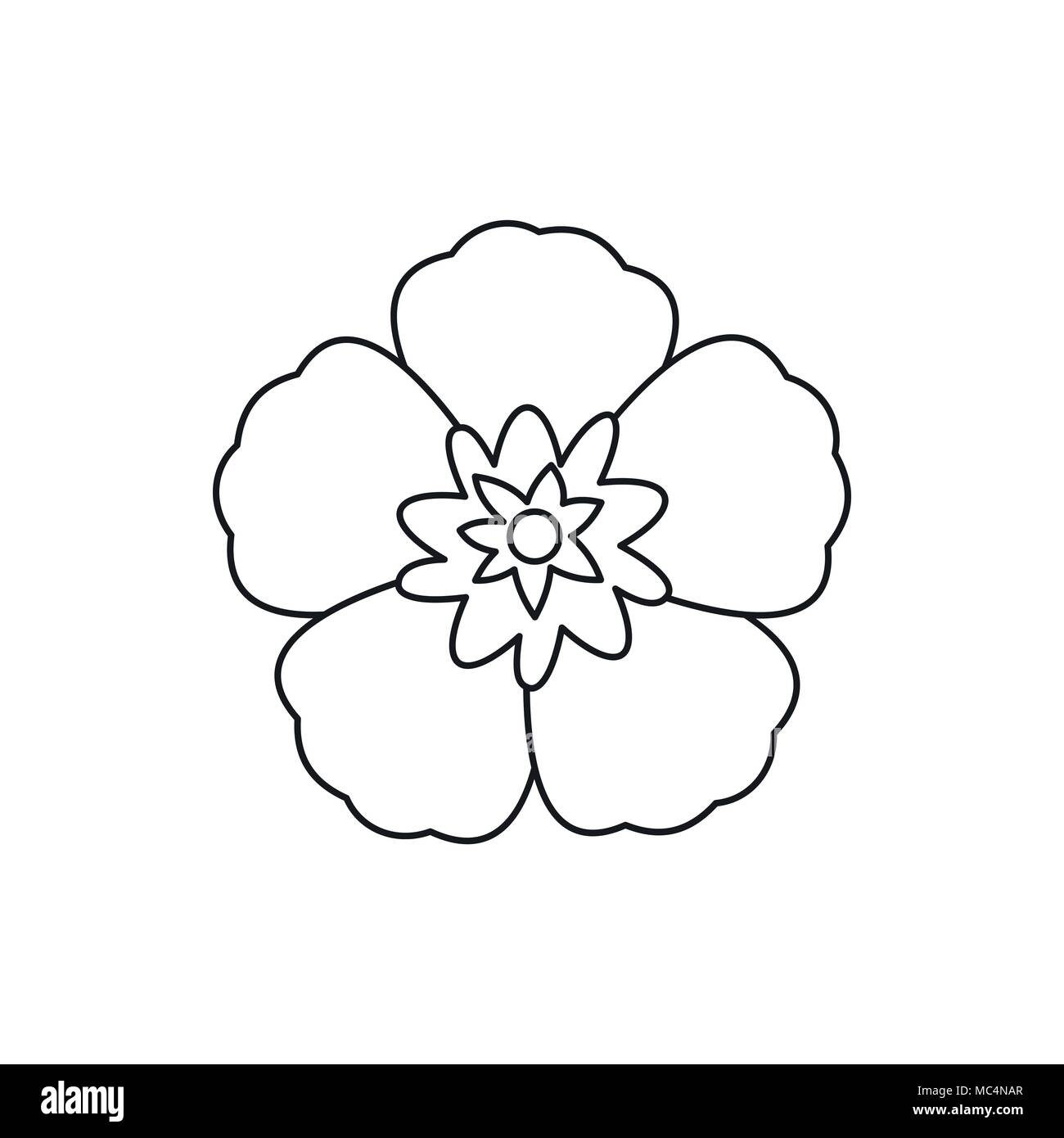 Rose of Sharon, korean flower icon, outline style Stock Vector Image ...