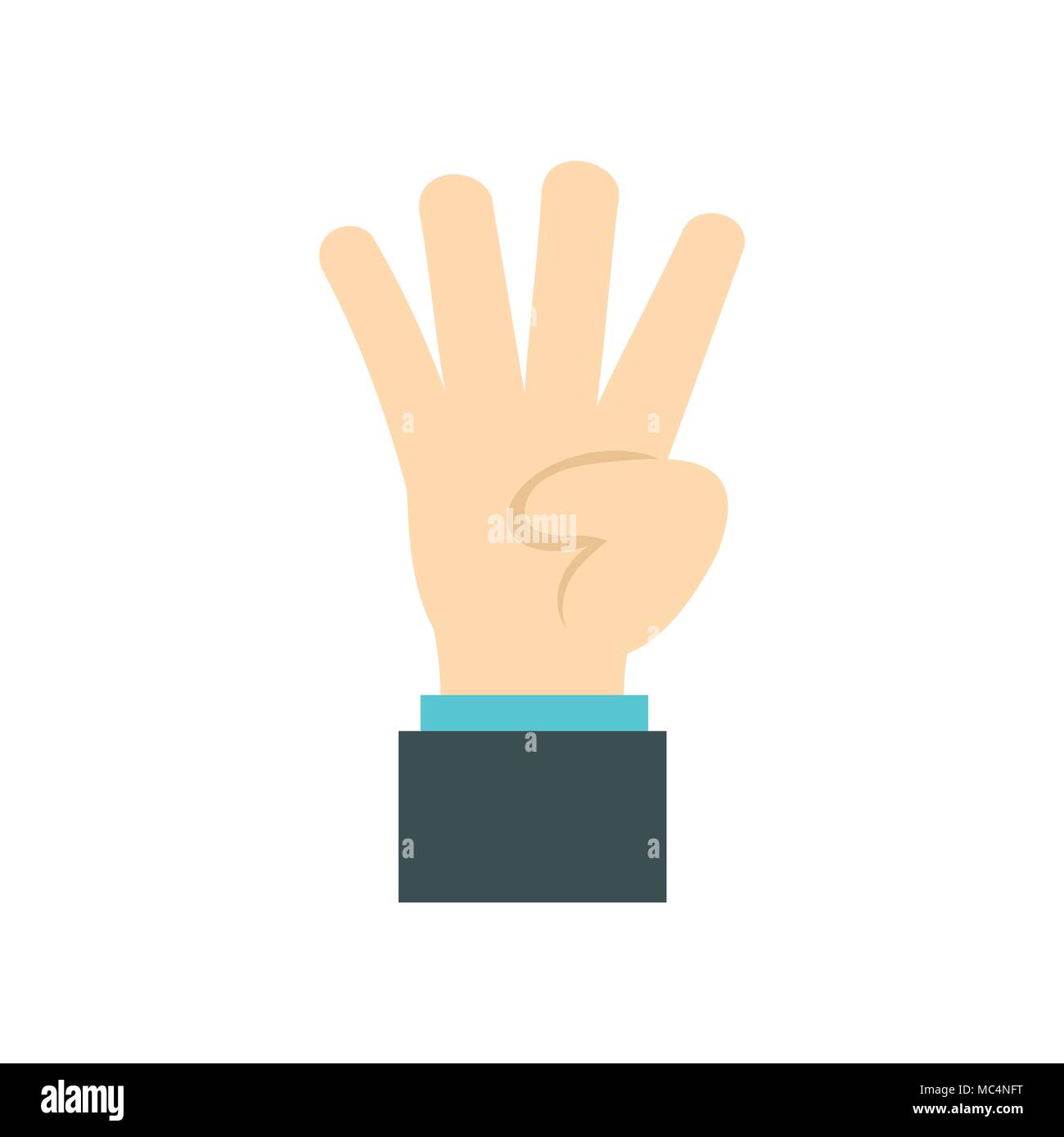 Hand gesture four fingers icon, flat style Stock Vector Image & Art - Alamy