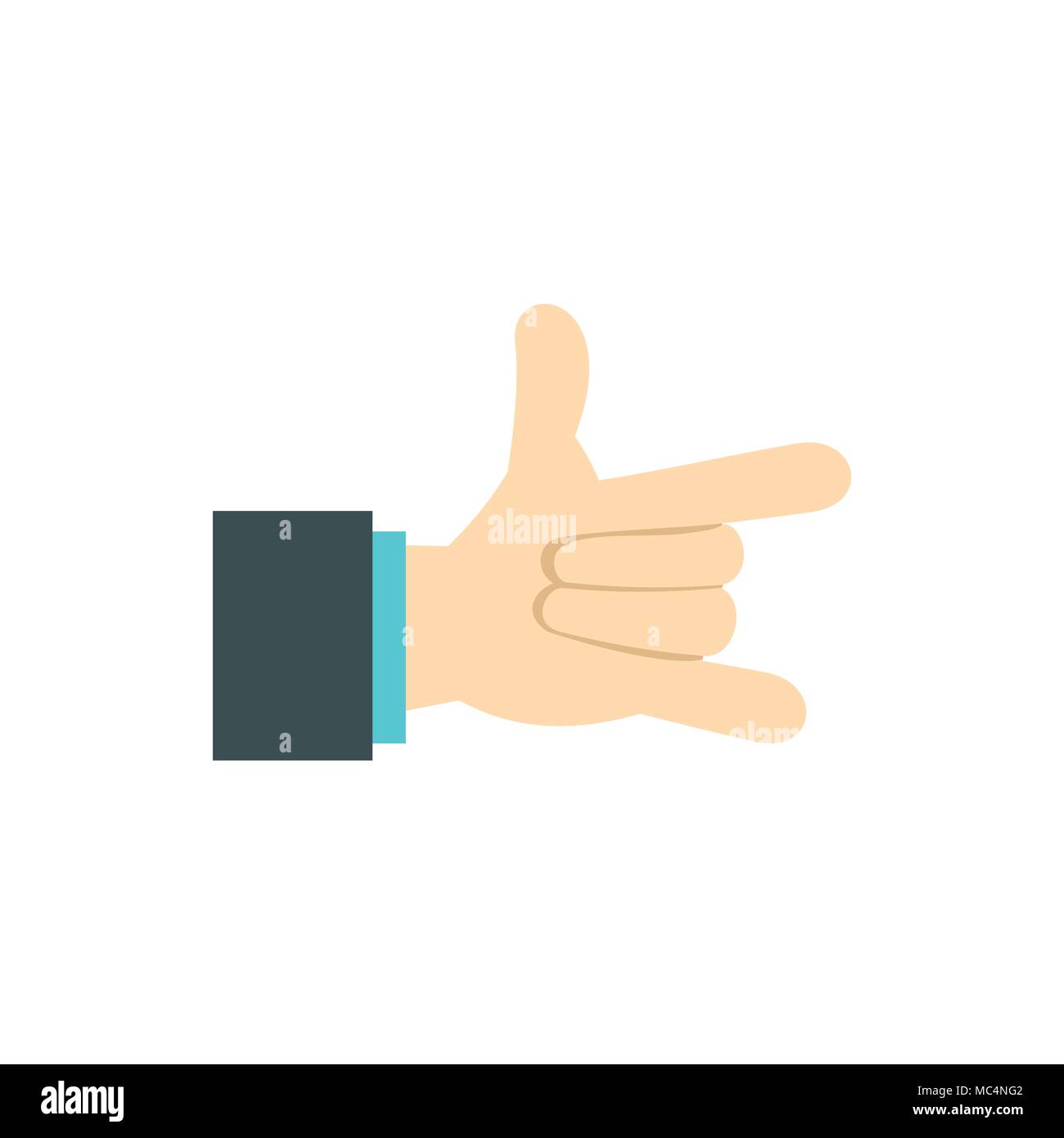 Gesture with index finger and little finger icon Stock Vector Image ...