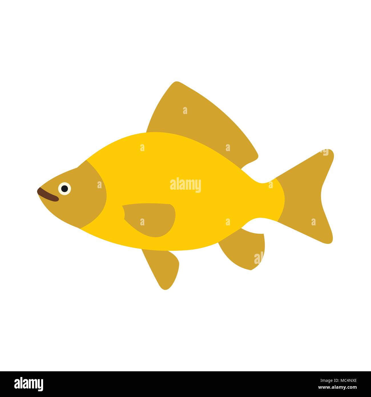Yellow fish icon, flat style Stock Vector Image & Art - Alamy