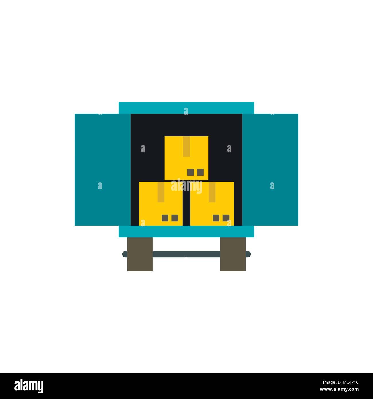 Cargo truck with load icon, flat style Stock Vector Image & Art - Alamy