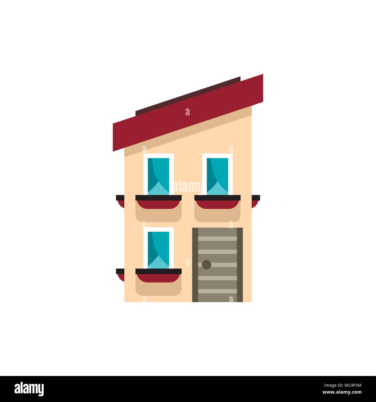 Two storey house with a sloping roof icon Stock Vector Image & Art - Alamy