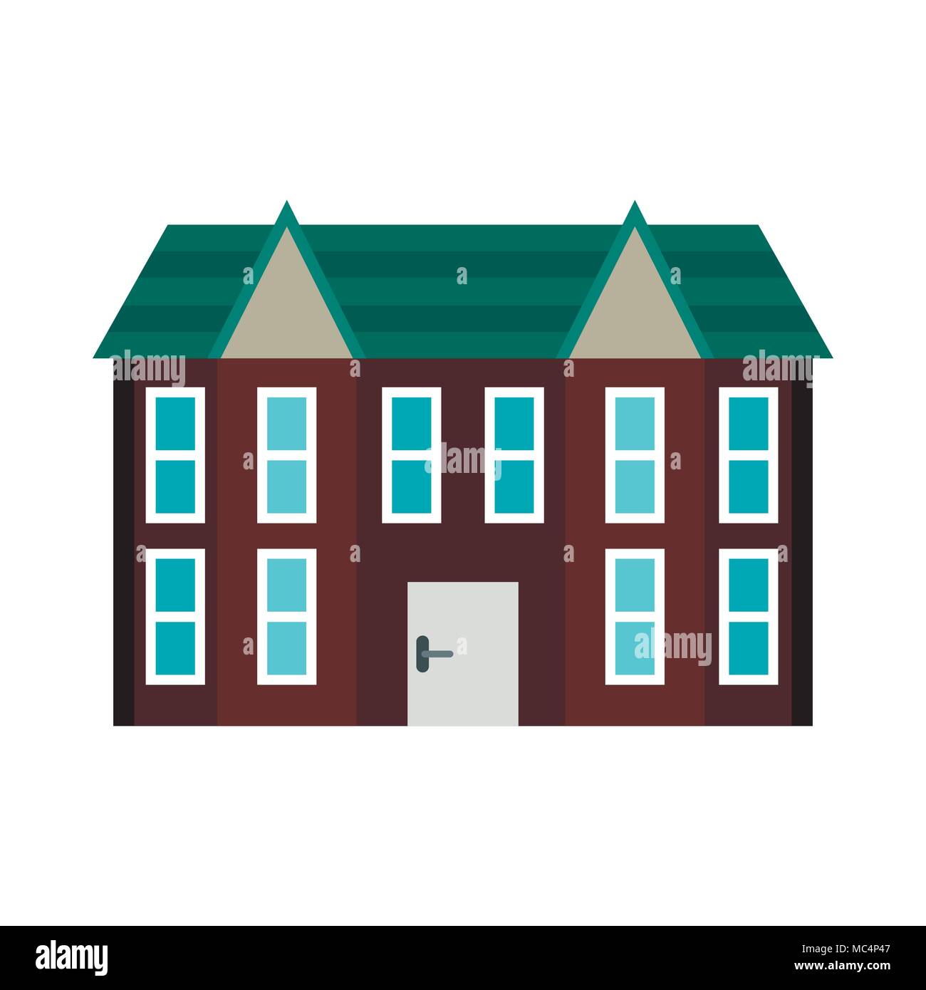 Brown two storey house icon, flat style Stock Vector Image & Art - Alamy