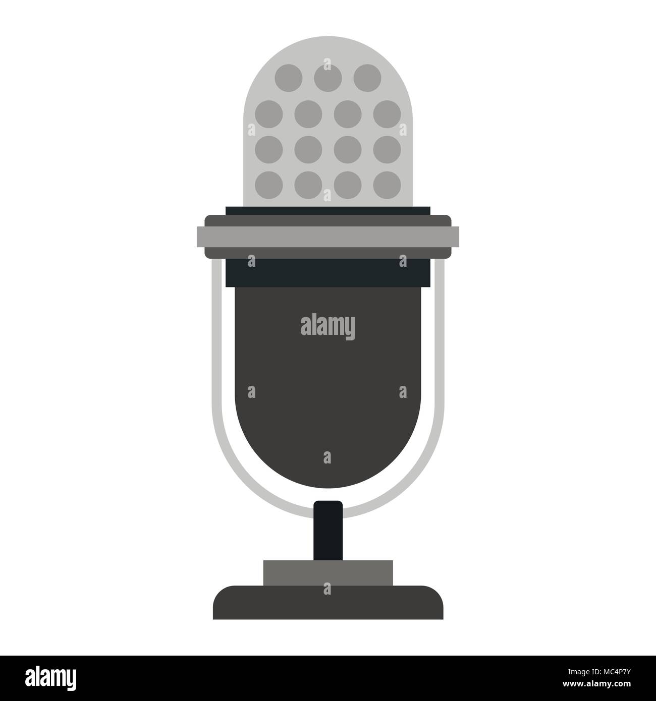 Retro microphone icon, flat style Stock Vector Image & Art - Alamy