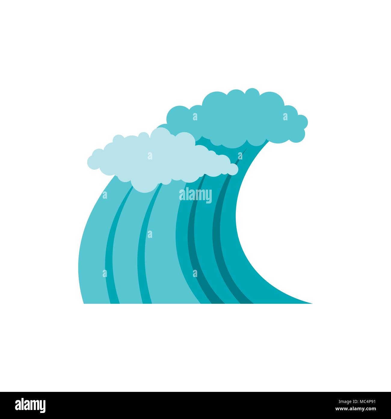 Sea or ocean wave icon, flat style Stock Vector Image & Art - Alamy