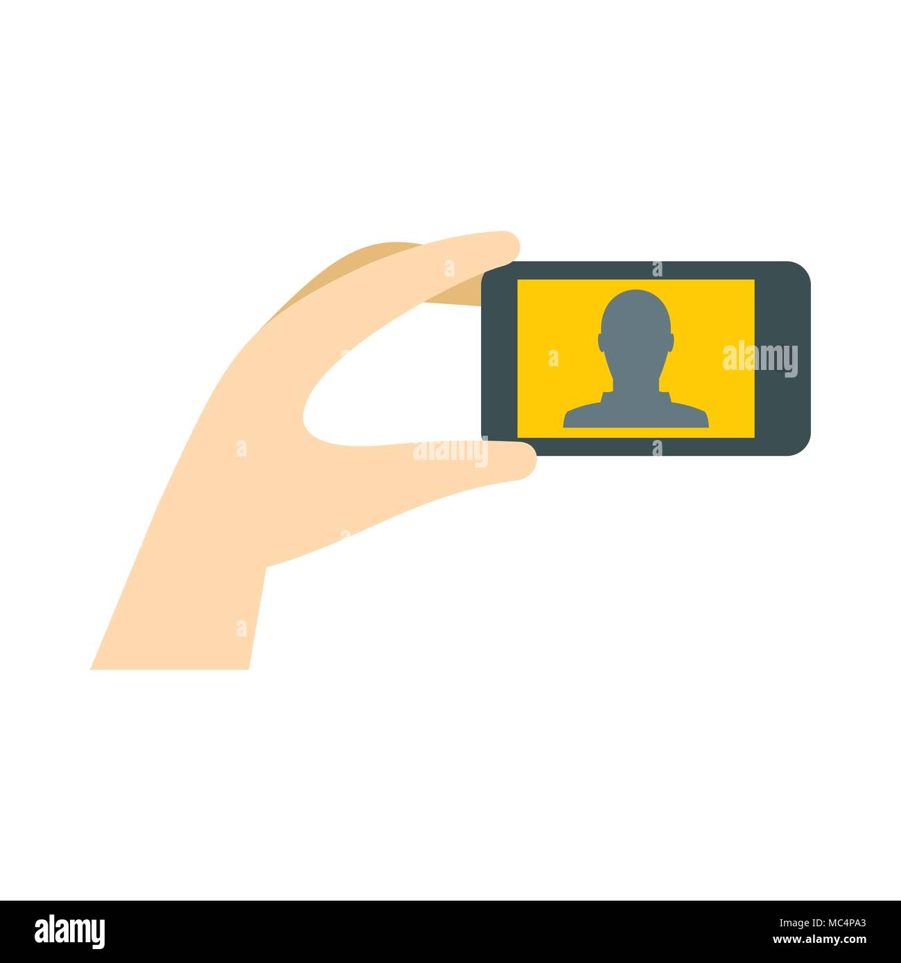 Beautiful female holding mobile phone Stock Vector Images - Alamy