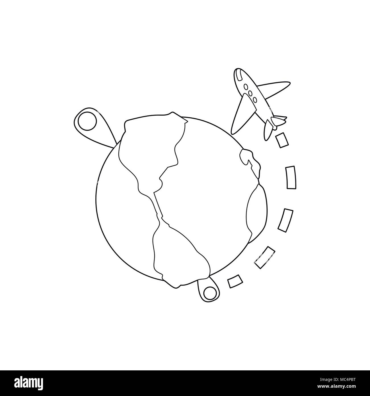 Flights map Black and White Stock Photos & Images - Alamy