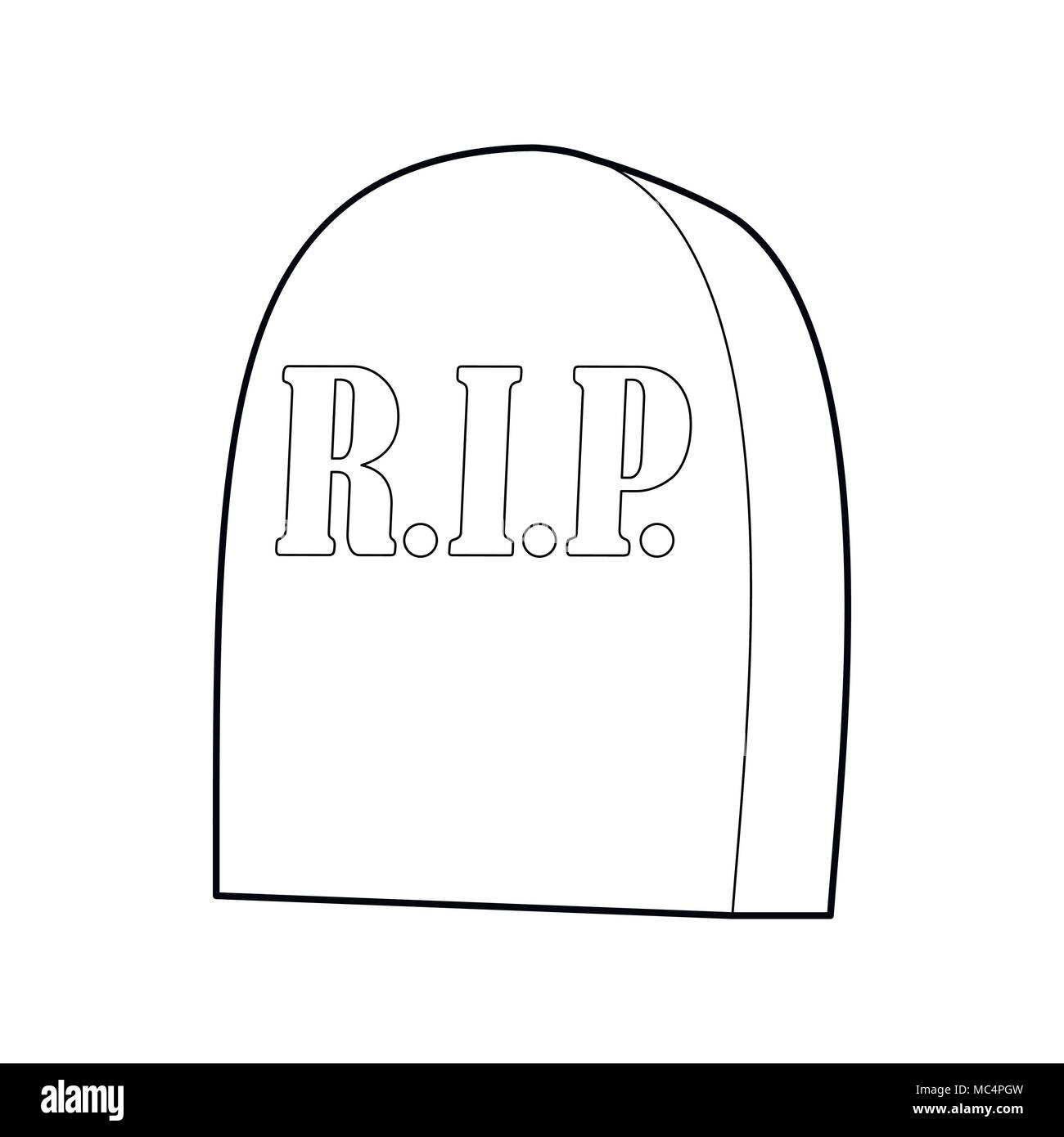 Tombstone with RIP icon, outline style Stock Vector Image & Art - Alamy