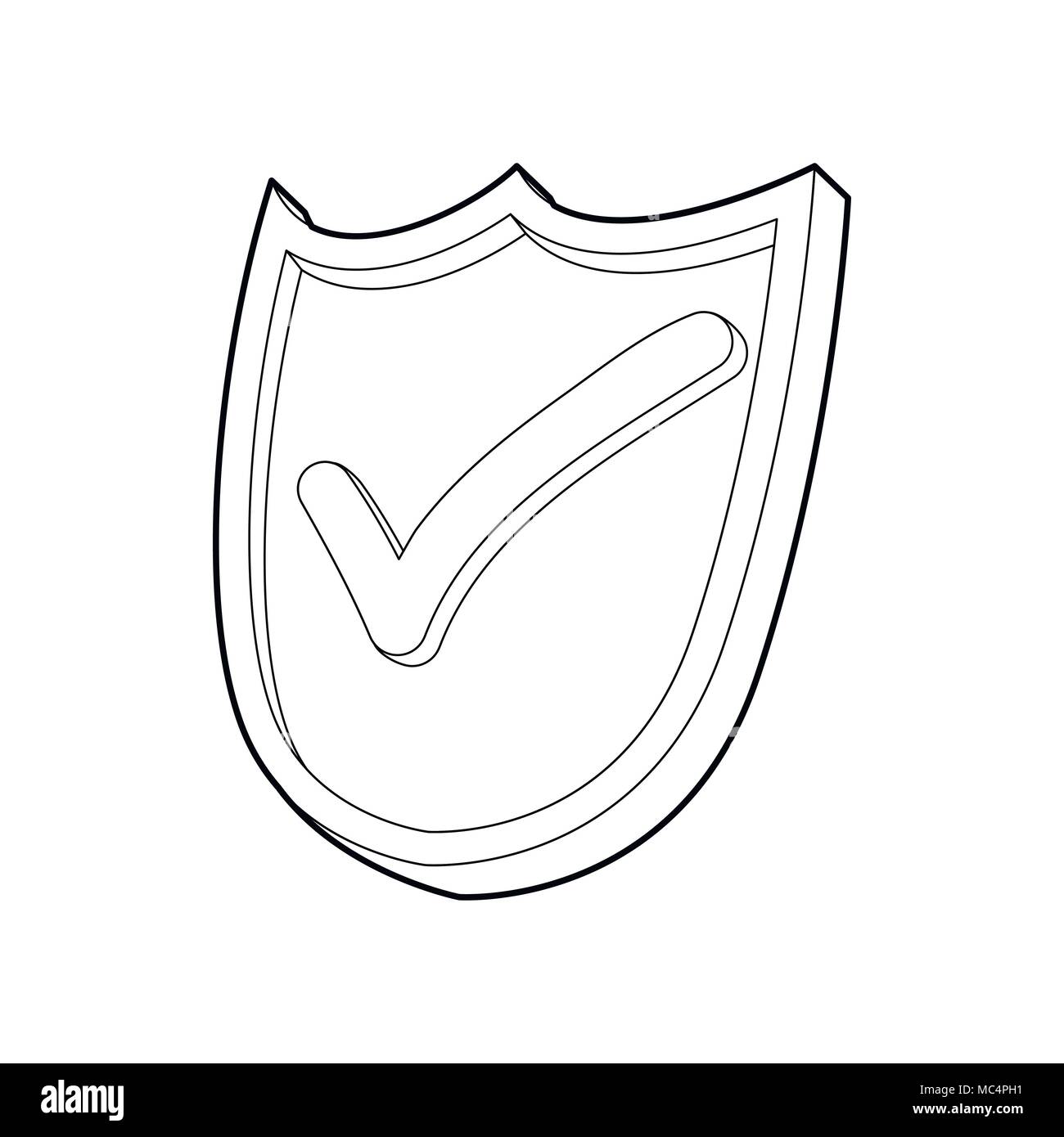 Green line shield check mark hi-res stock photography and images - Alamy
