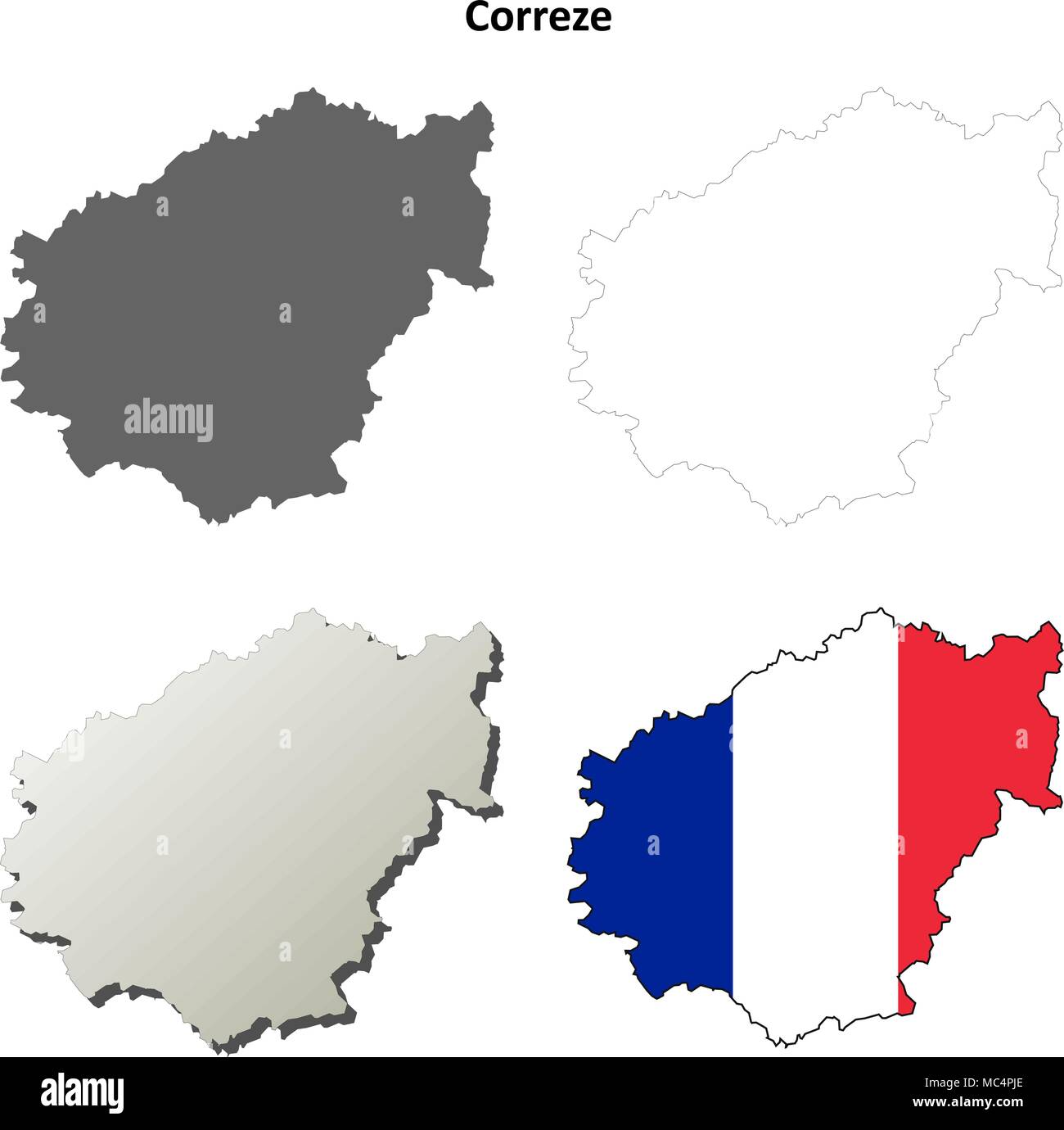 Correze map Stock Vector Images - Alamy