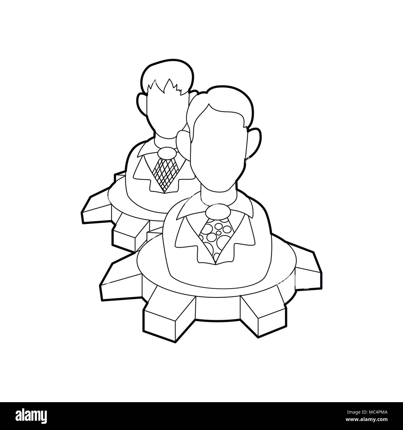 Man character inside gear Cut Out Stock Images & Pictures - Alamy