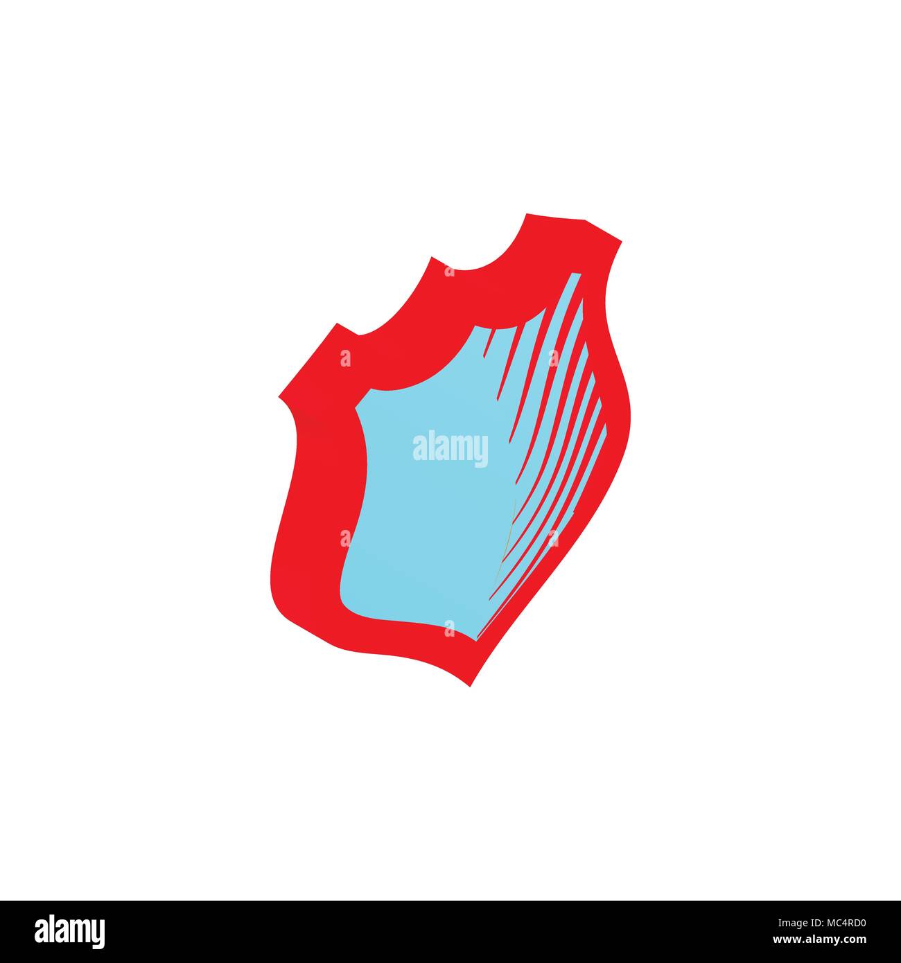 Metallic striped shield icon, isometric 3d style Stock Vector Image ...
