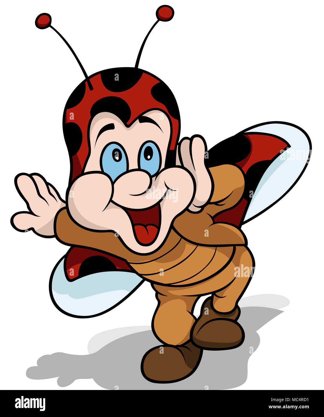 Happy cartoon ladybug standing smiling hi-res stock photography and ...