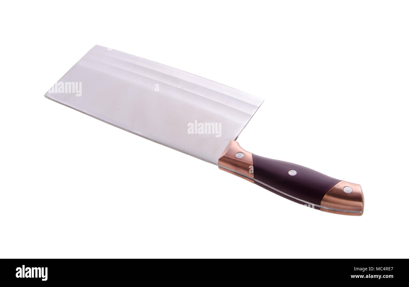 cleaver close up on white background Stock Photo - Alamy
