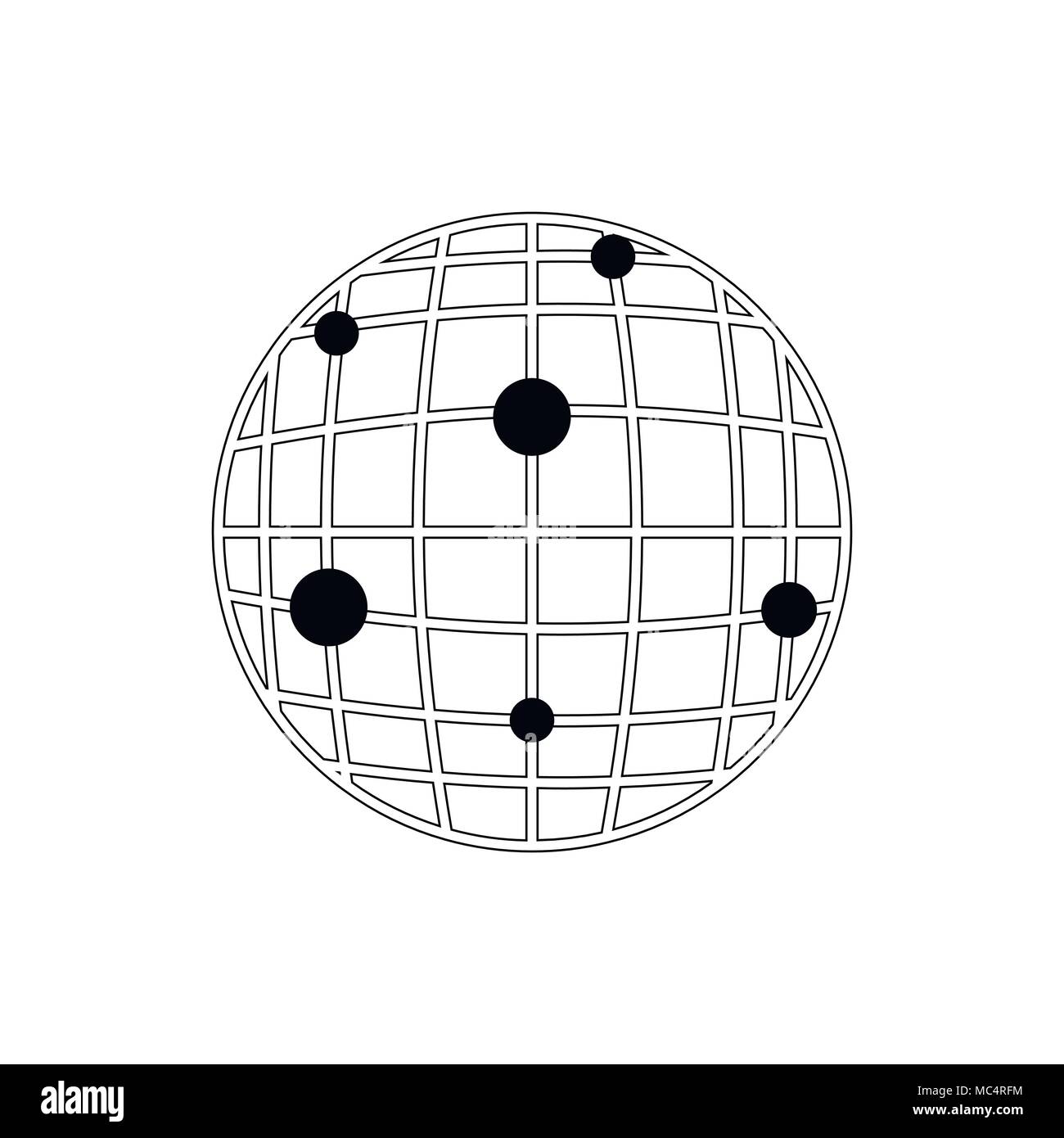 Objects on map icon, outline style Stock Vector Image & Art - Alamy