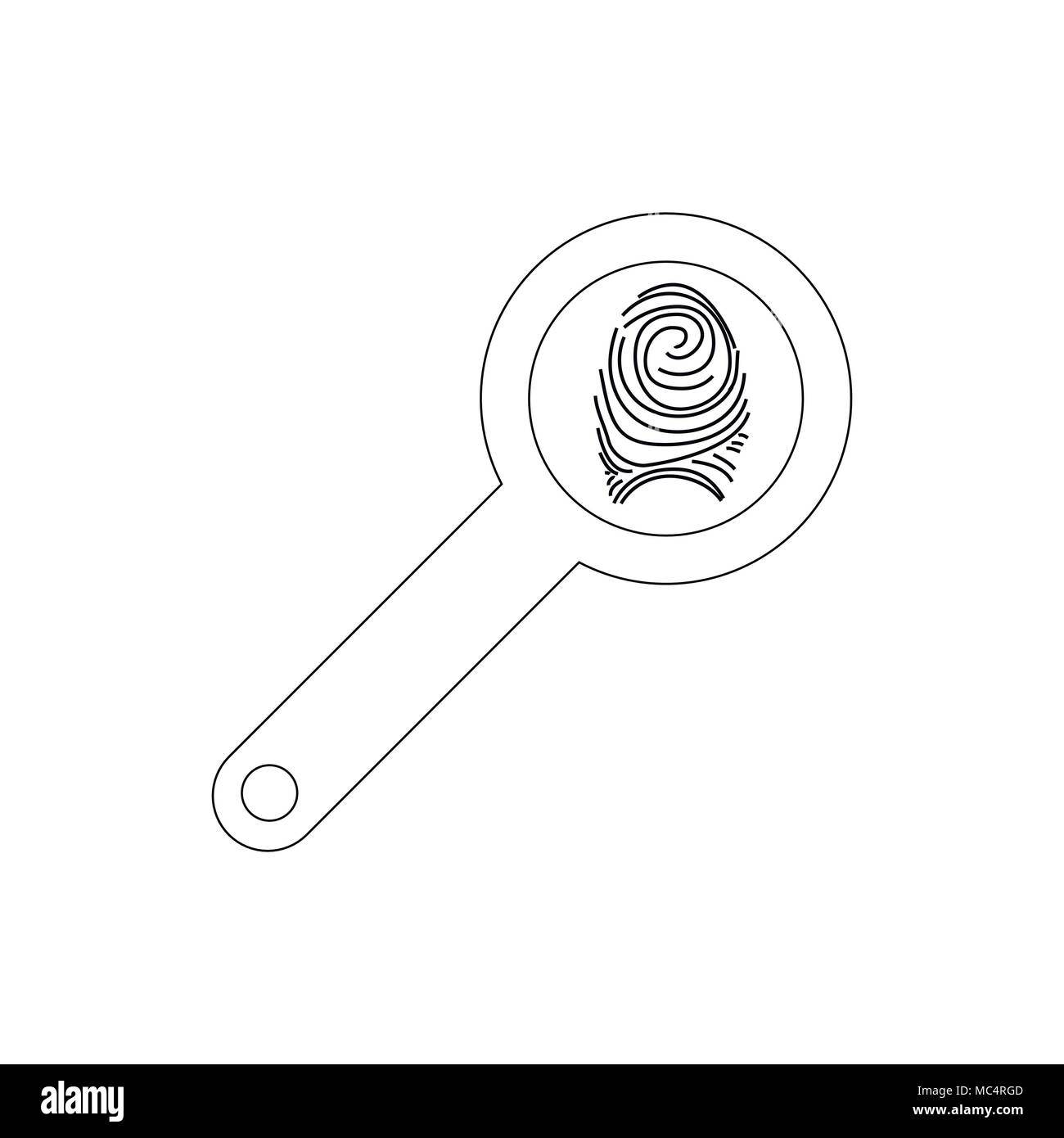 Magnifying glass with fingerprint icon Stock Vector Image & Art - Alamy