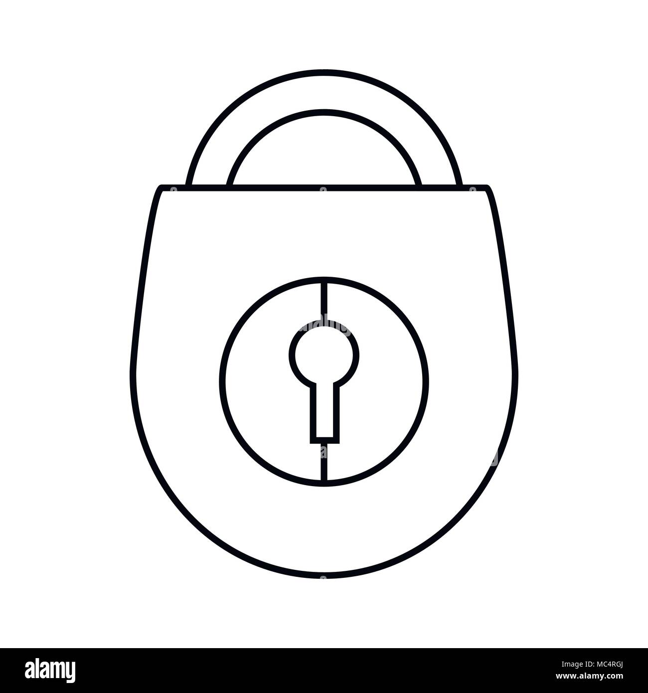 Padlock icon, outline style Stock Vector Image & Art - Alamy