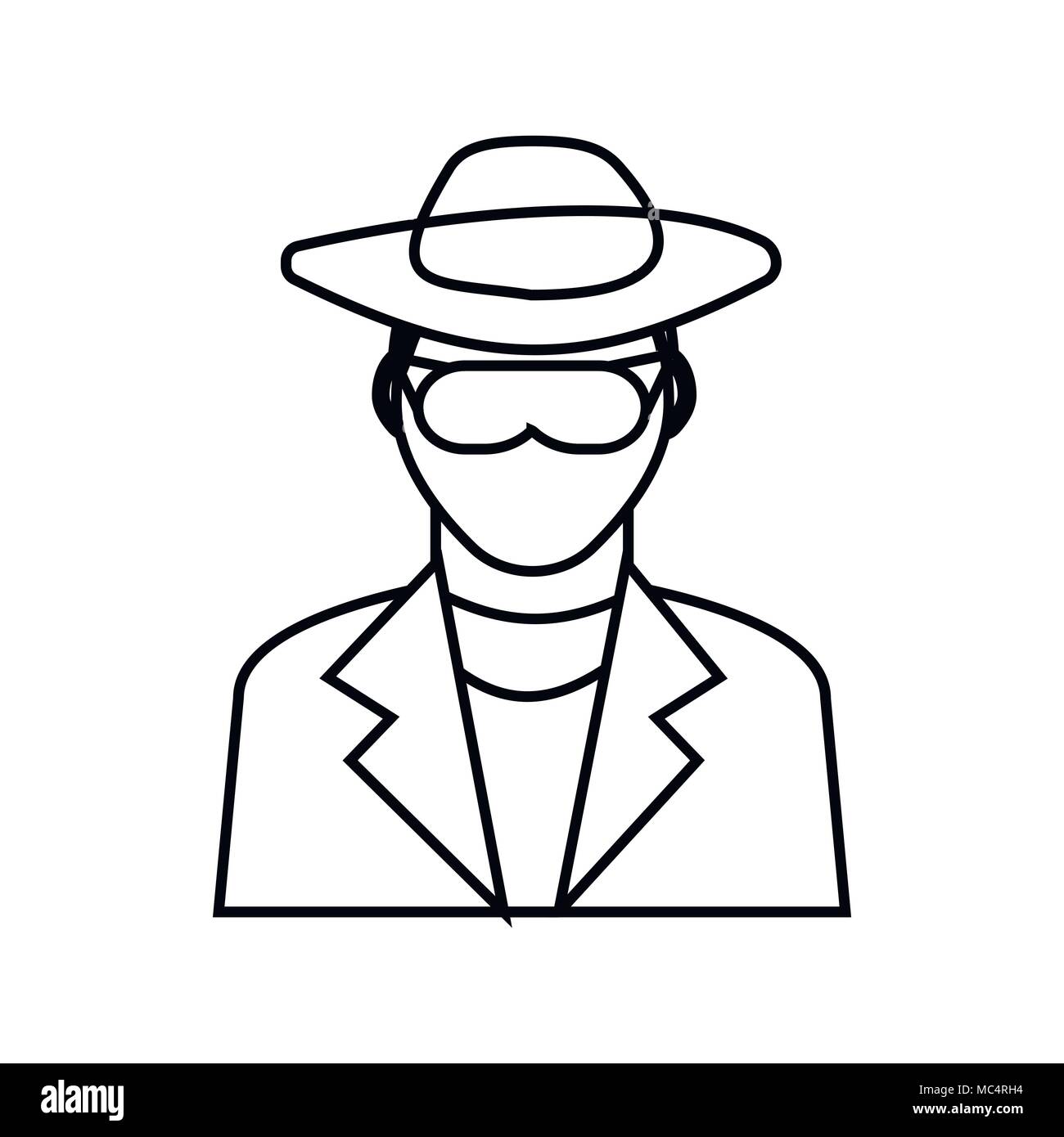 Detective icon, outline style Stock Vector Image & Art - Alamy