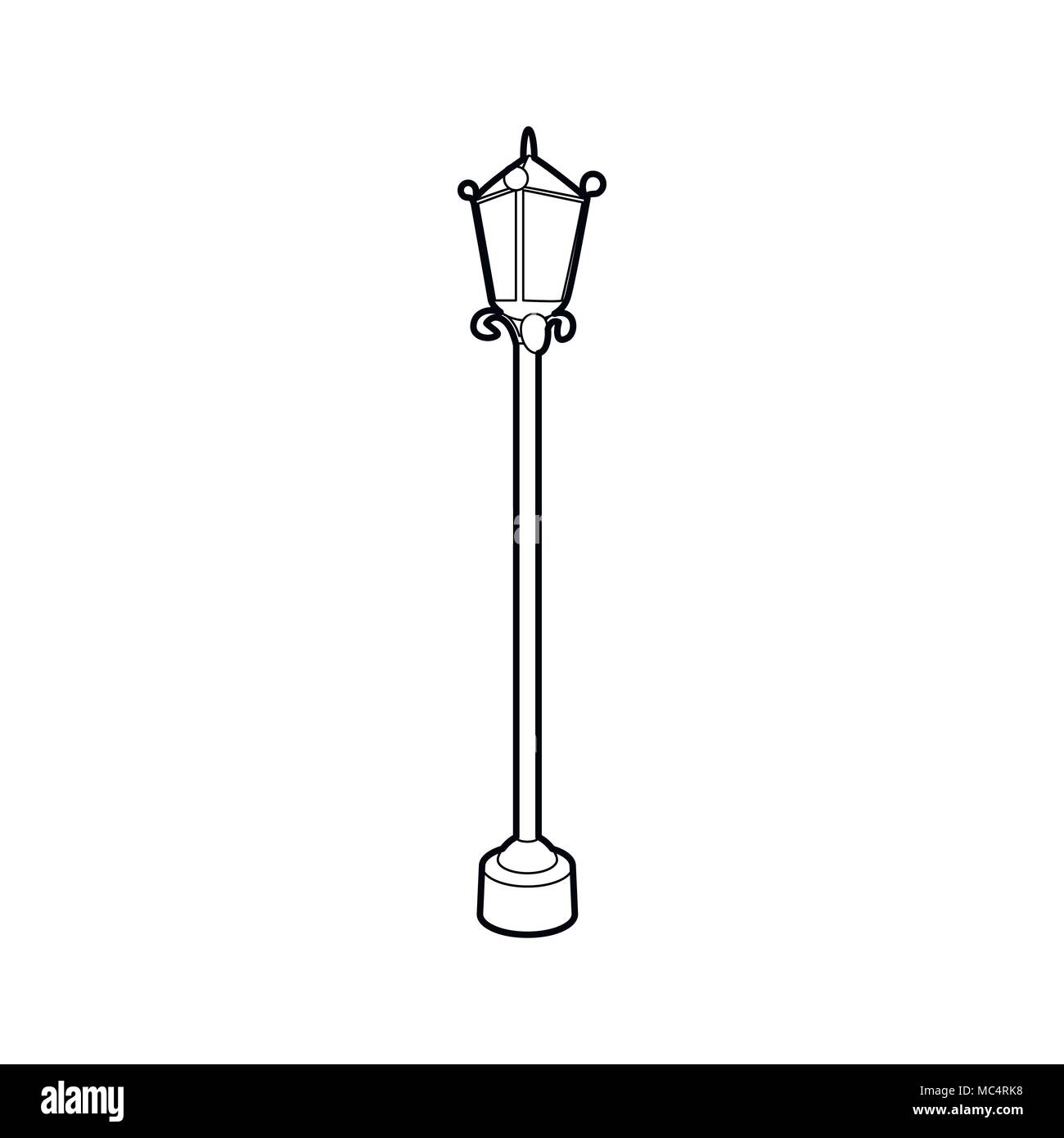 Street lamp icon, outline style Stock Vector Image & Art - Alamy