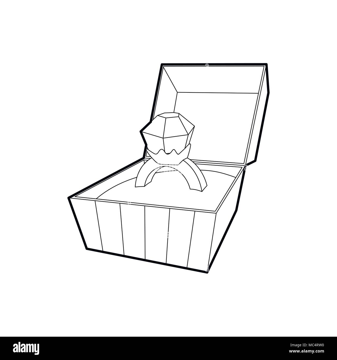 Open box with ring icon, outline style Stock Vector Image & Art - Alamy