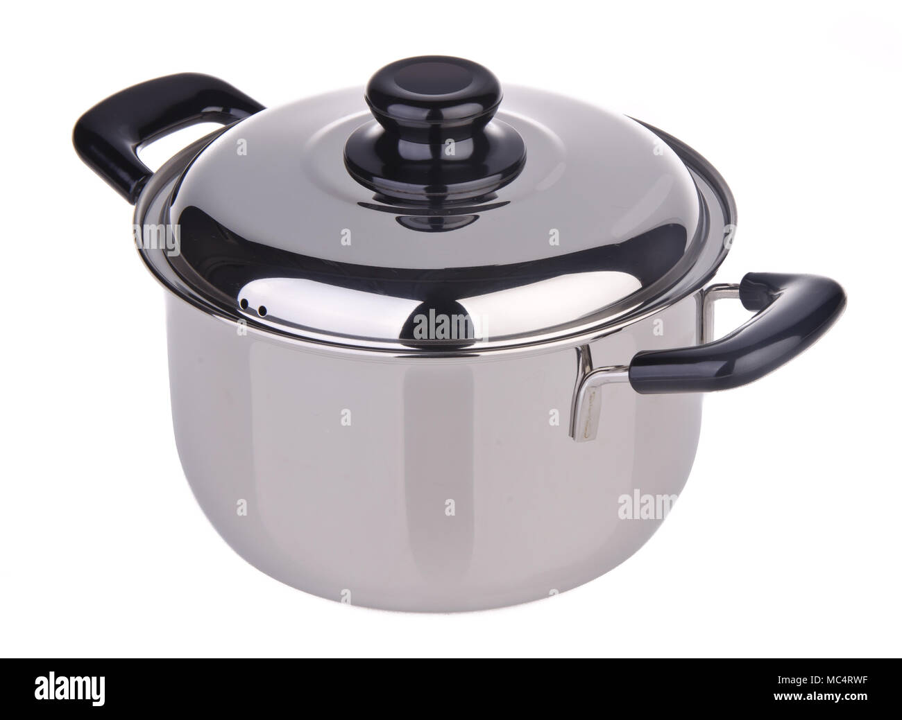 Stainless steel cooking pot isolated on white Stock Photo - Alamy
