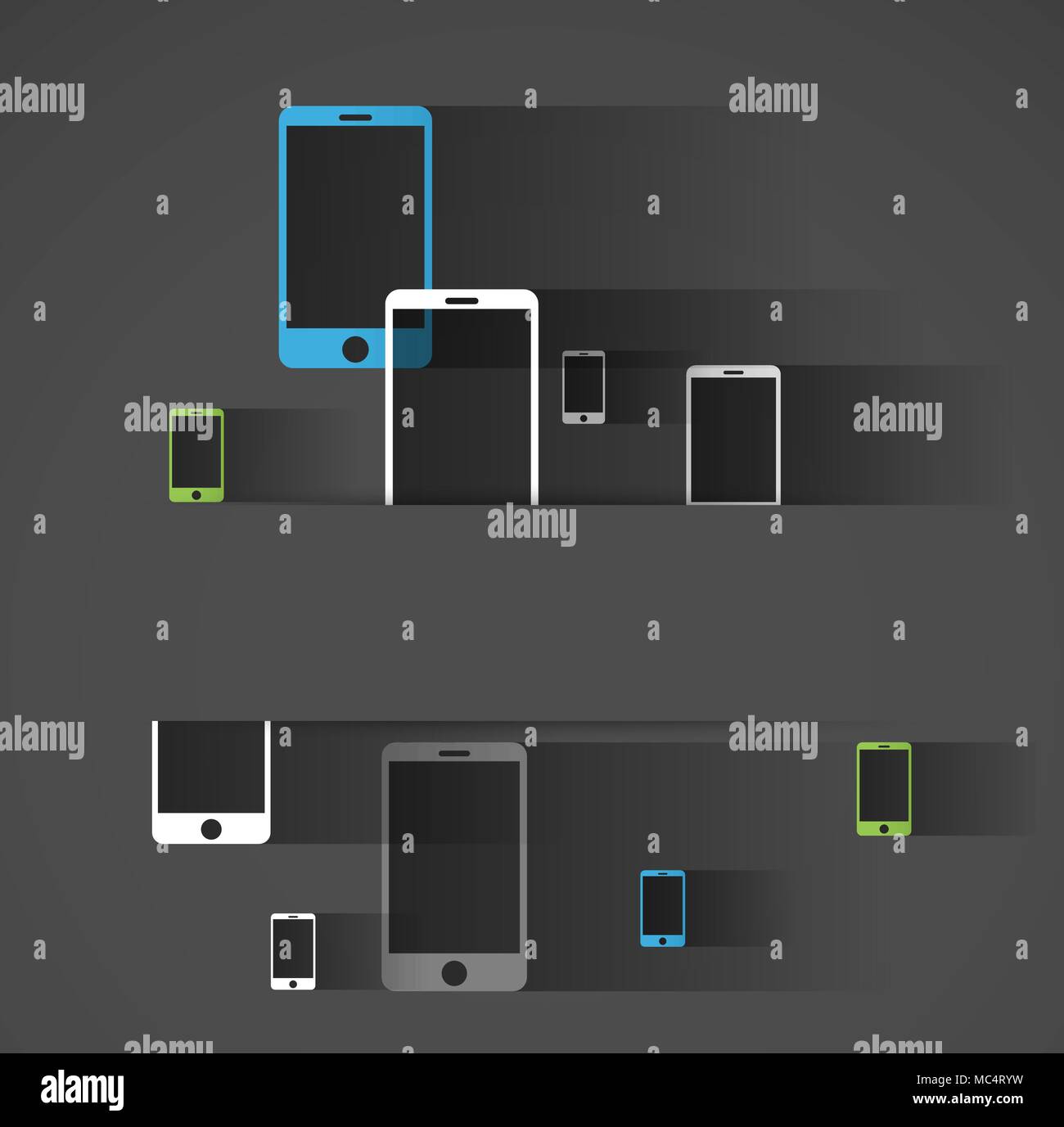 abstract background with composition of cell phones icons Stock Vector ...