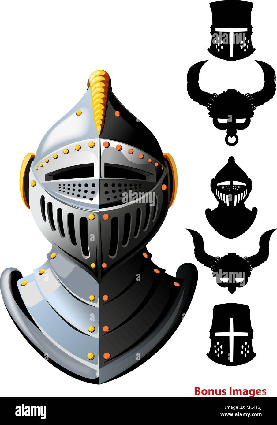 Medieval metal armor helmet Stock Vector Images - Alamy