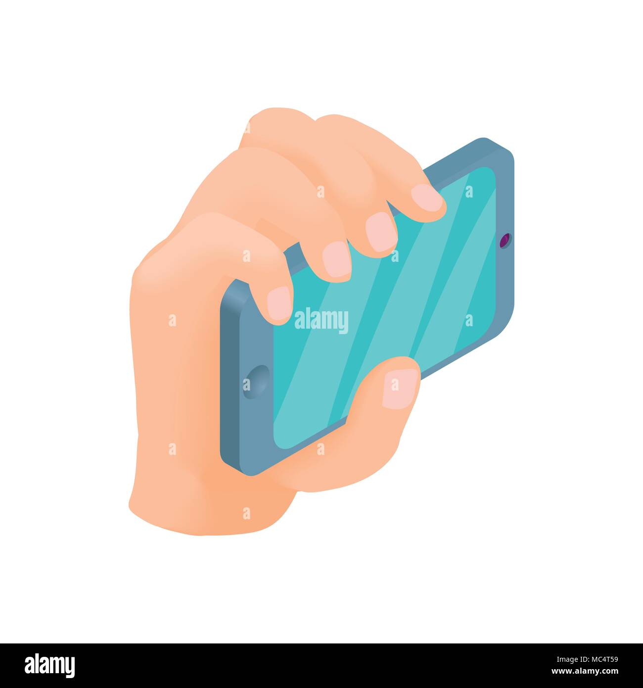 Male Hand Holding Phone Icon Cartoon Style Stock Vector Image And Art