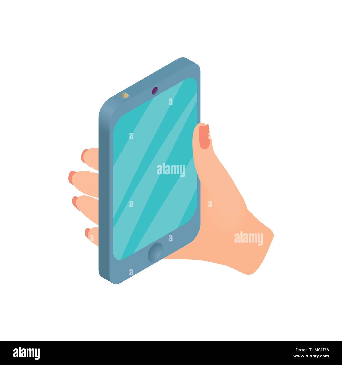 Female hand holding cellular phone icon Stock Vector Image & Art - Alamy