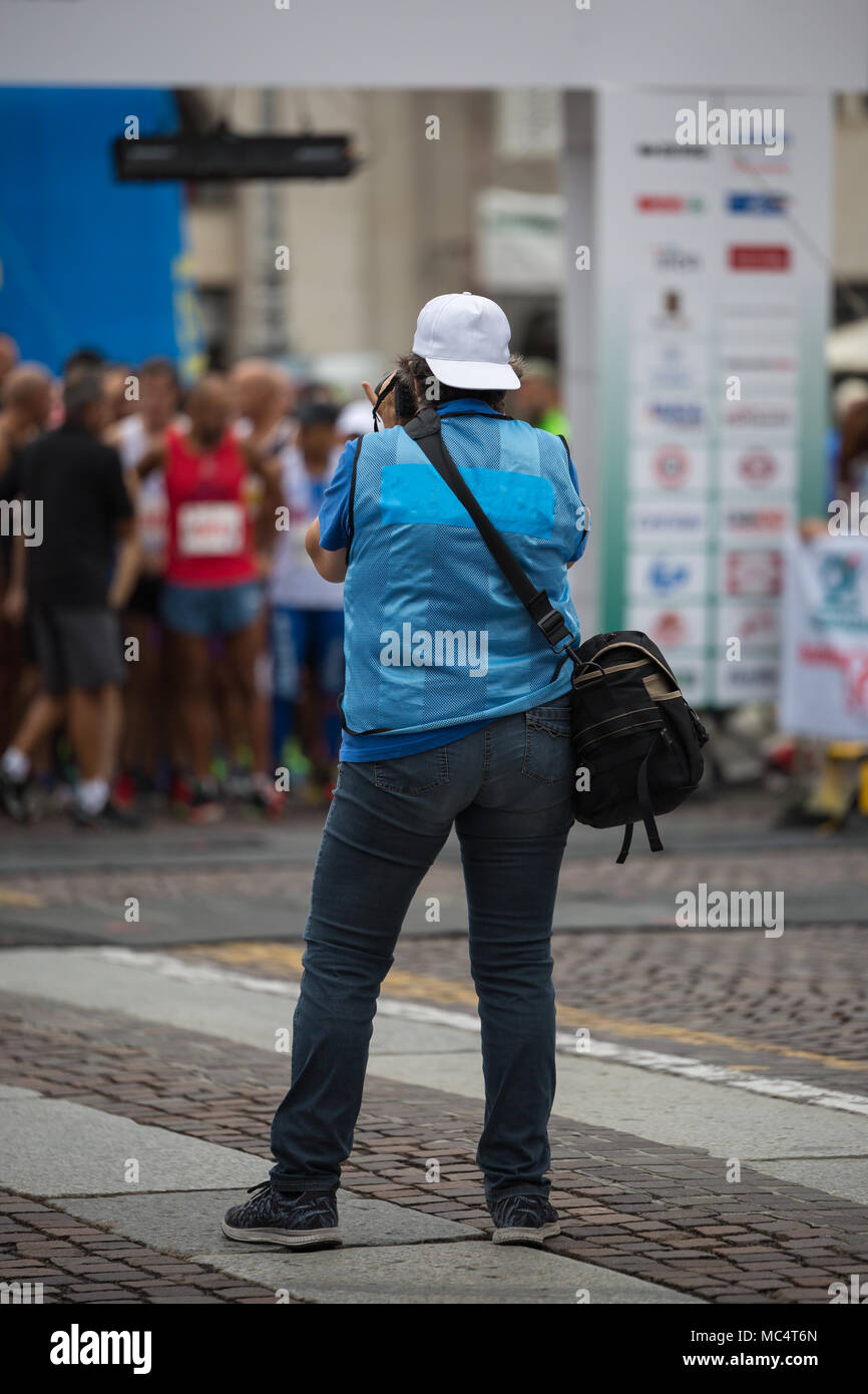 Sport Photographer Shooting Marathon Runners Ready for the Race at ...