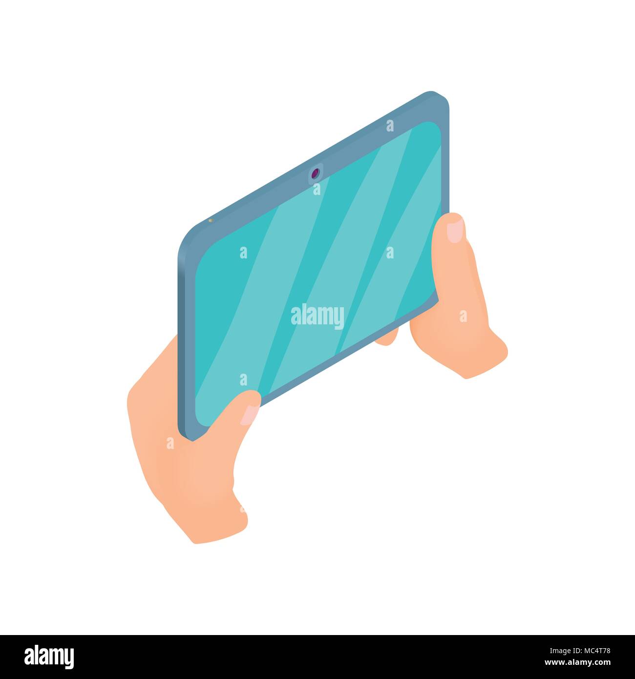 Hands holding tablet icon, cartoon style Stock Vector Image & Art - Alamy