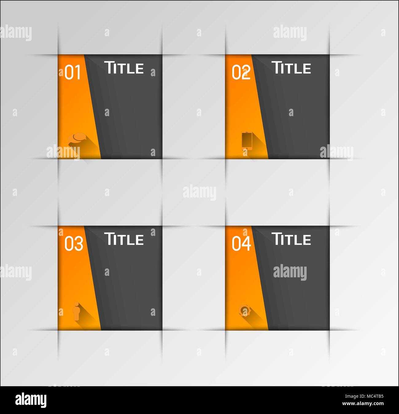 abstract square banners with option steps, design element Stock Vector ...