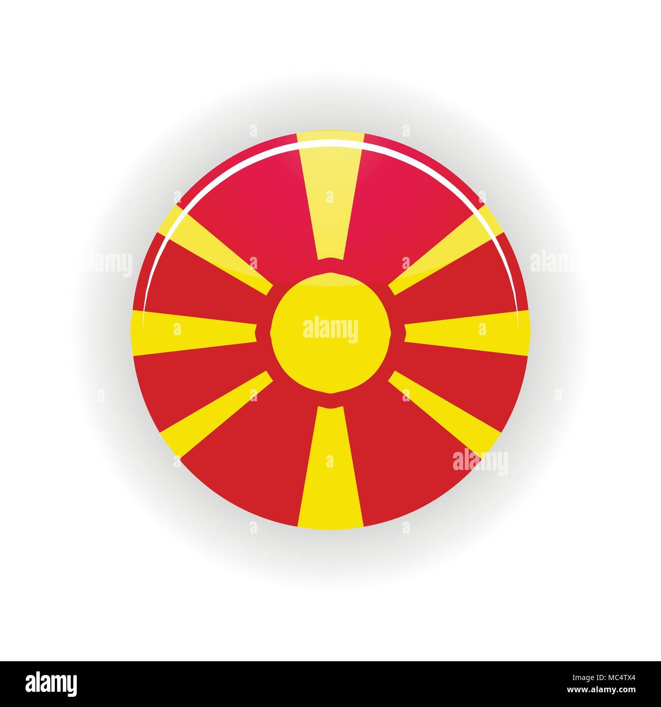 Flag north macedonia round Stock Vector Images - Alamy
