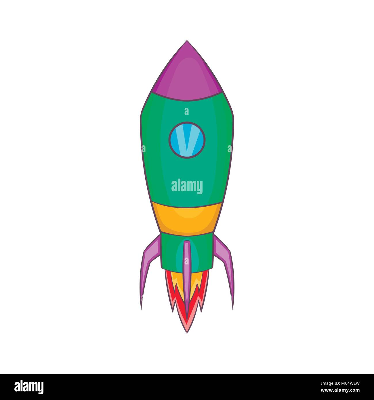 Rocket icon in cartoon style Stock Vector Image & Art - Alamy